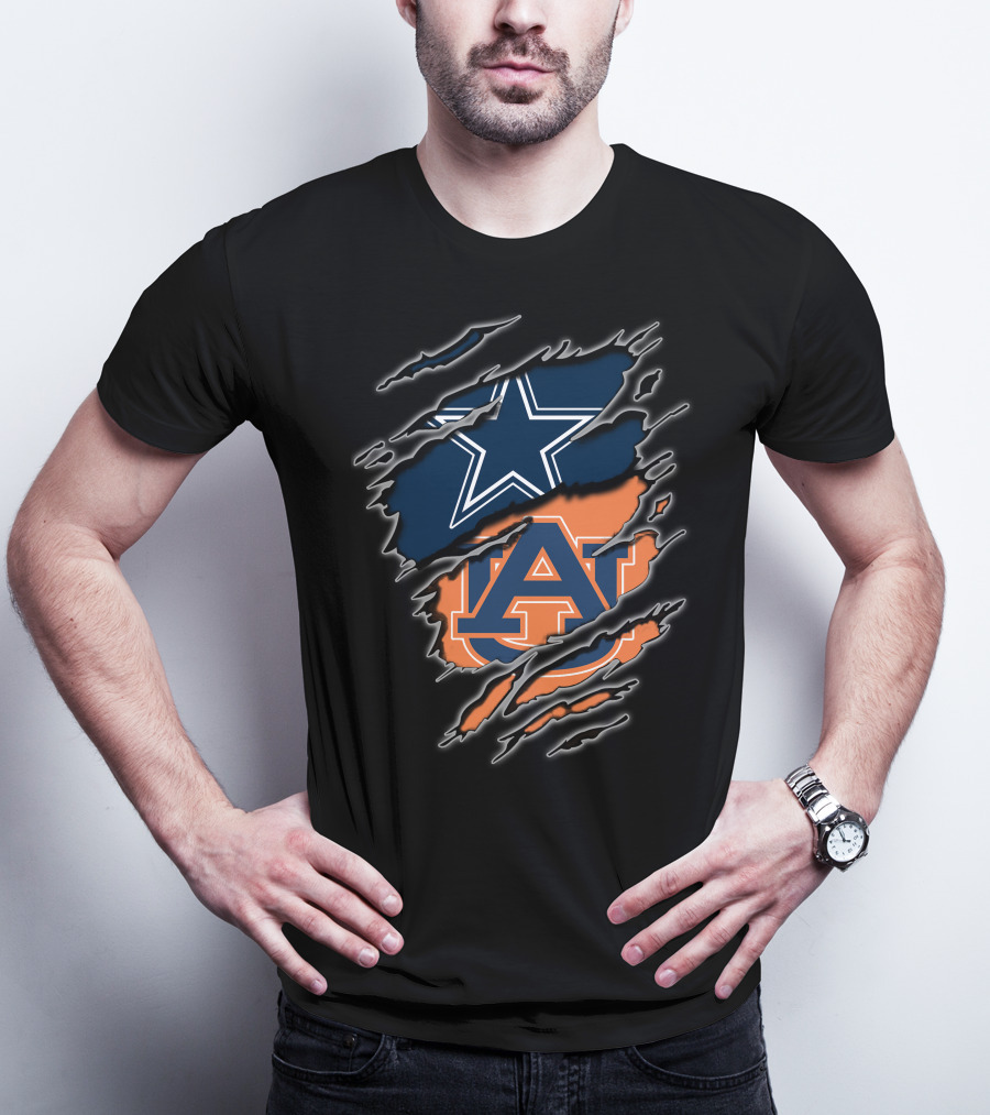 Cowboys Star Auburn Tigers Logo Fusion T-Shirt