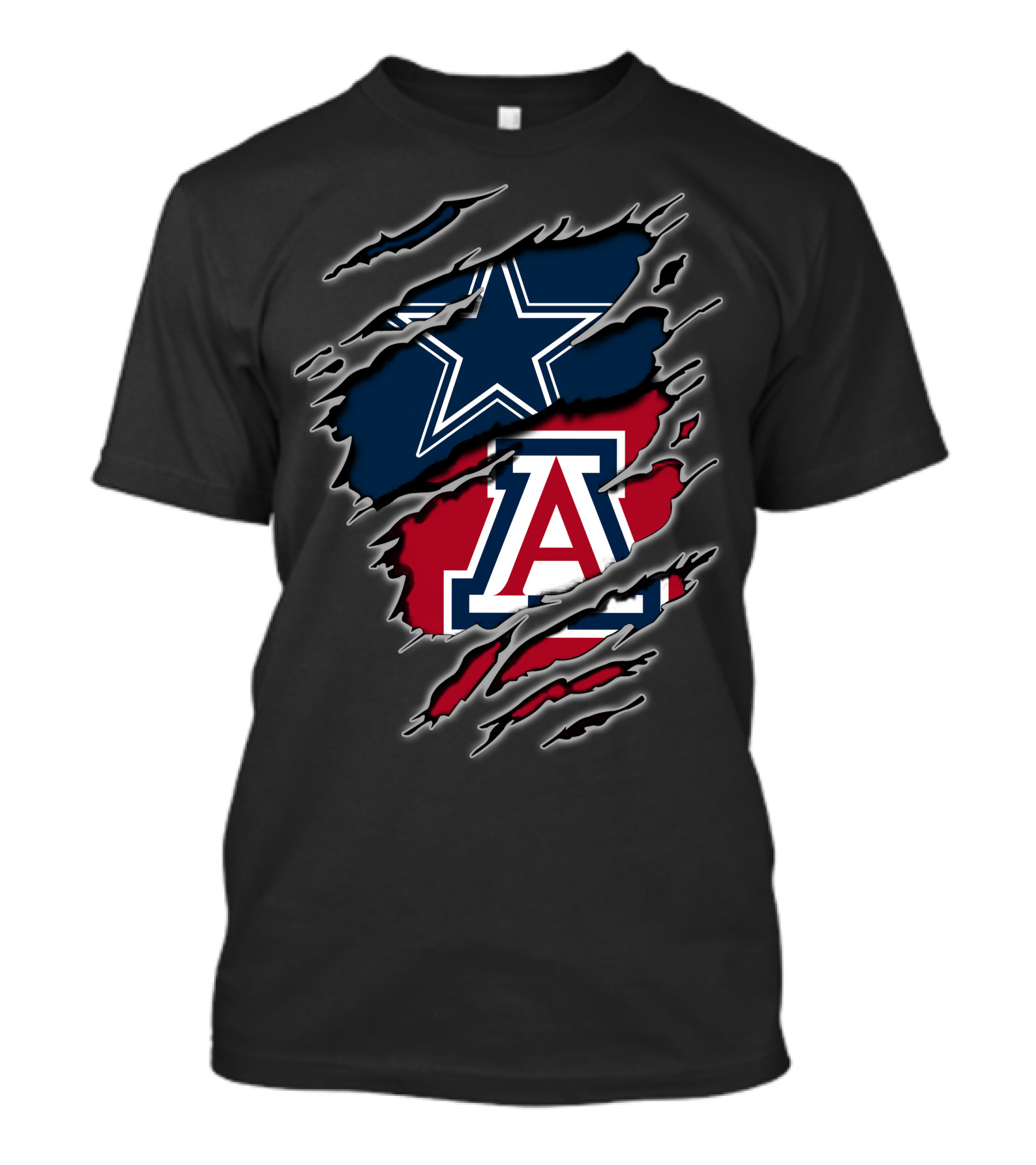 Dallas Cowboys Arizona Wildcats Logo Mashup T-Shirt