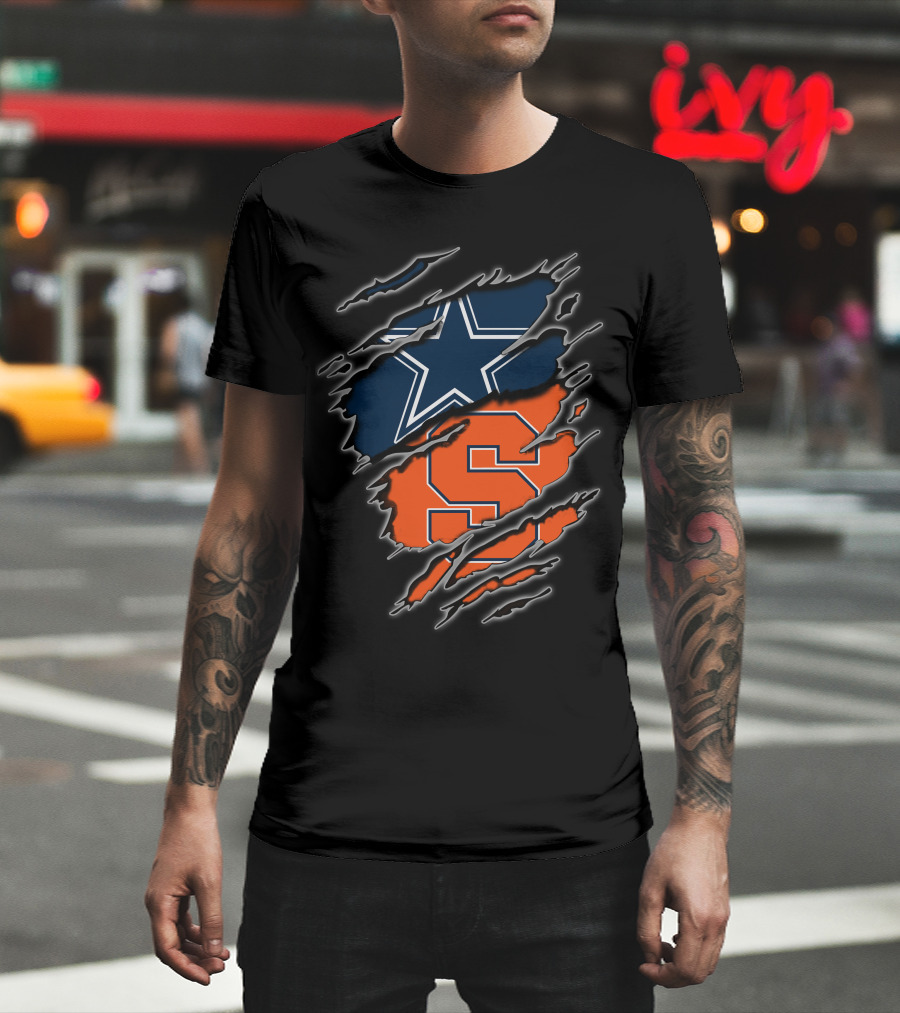 Cowboys Star And Syracuse Orange S Fusion T-Shirt