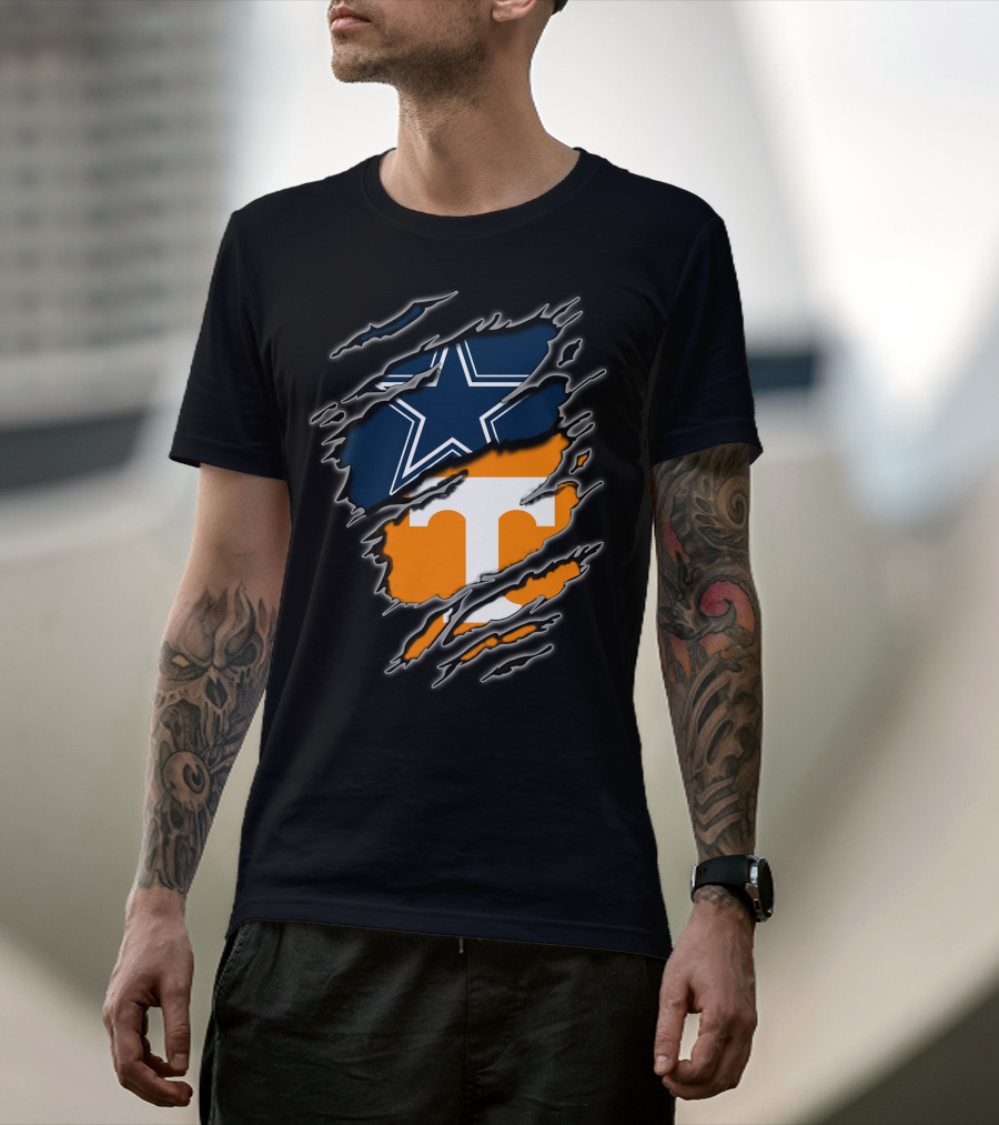 Cowboys Star And Tennessee T Logo Fusion T-Shirt