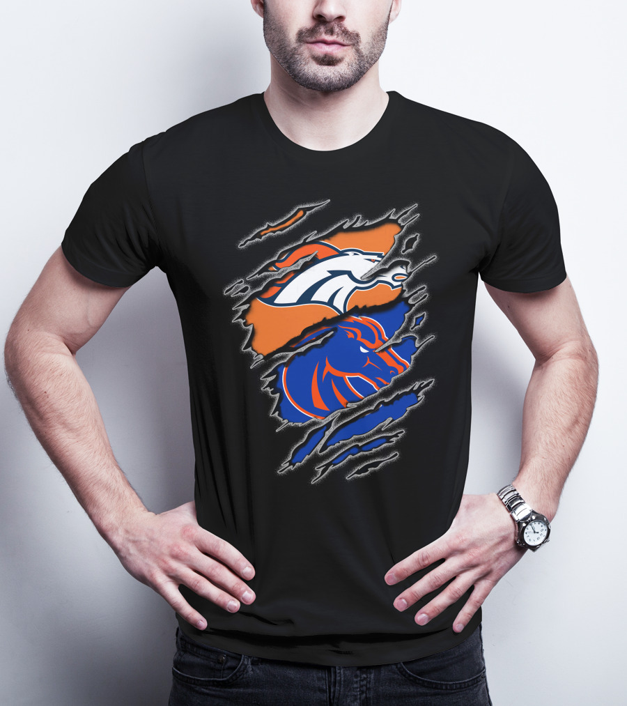 Broncos Boise Denver Football Dual Horse T-Shirt