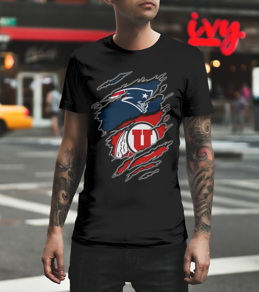 Patriots Utes Scratch Design Logo Fusion T-Shirt
