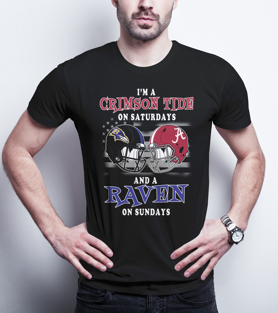 I'm A Crimson Tide On Saturdays And A Raven On Sundays T-Shirt