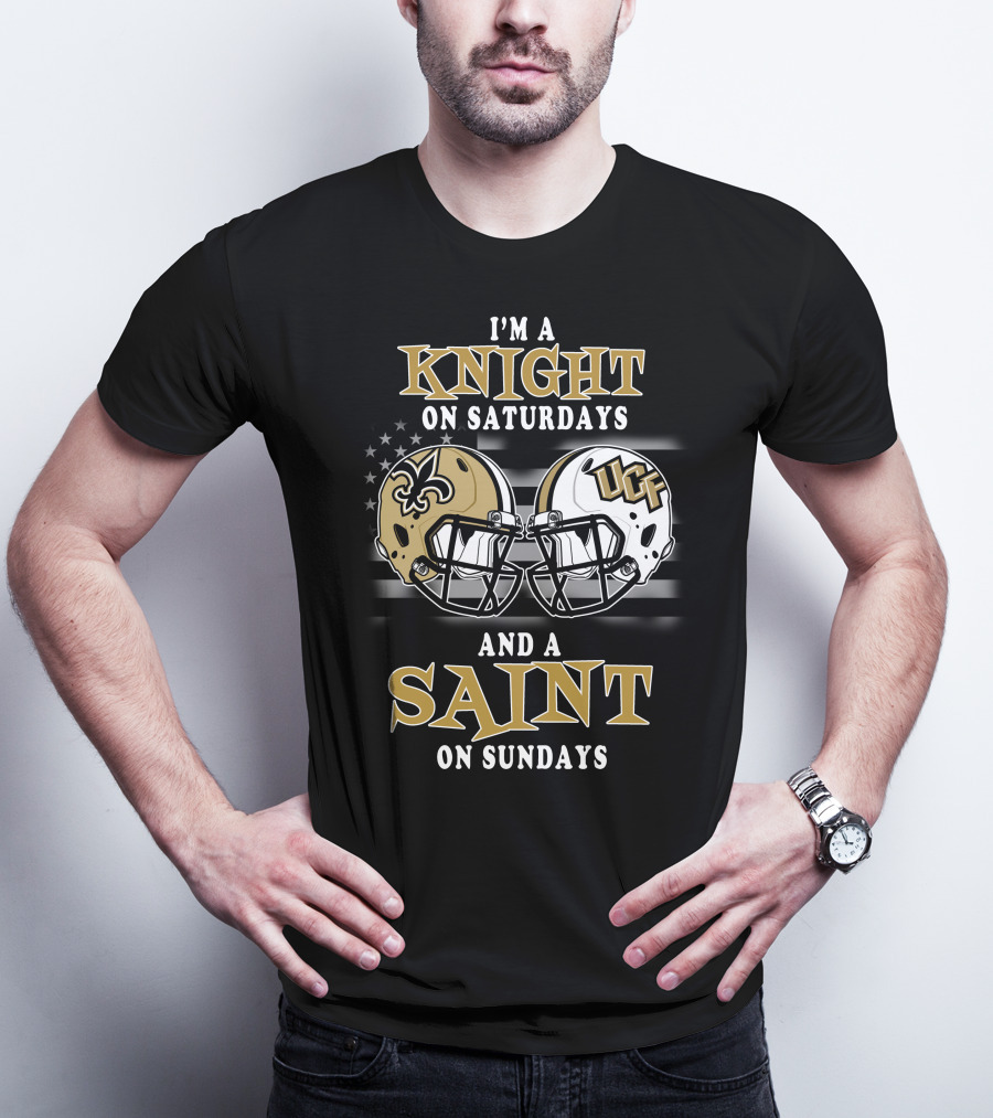 I'm A Knight On Saturdays And A Saint On Sundays Ucf Football Helmet Battle T-Shirt