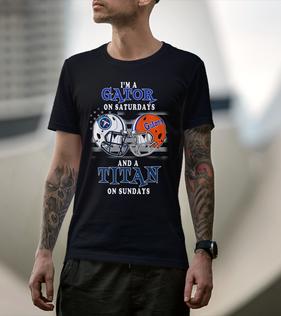 Gator On Saturdays Titan On Sundays Football Helmets T-Shirt