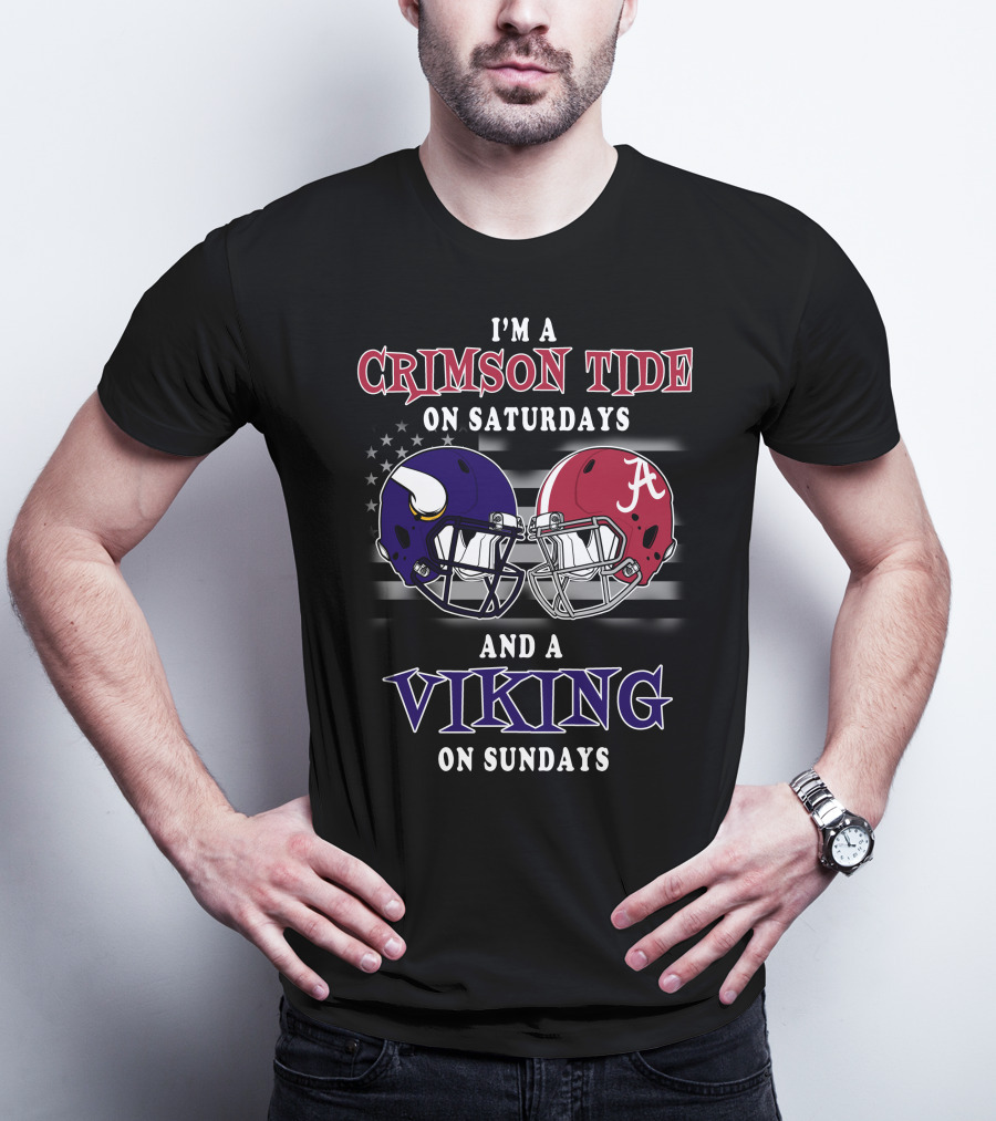 I'm A Crimson Tide On Saturdays And A Viking On Sundays T-Shirt