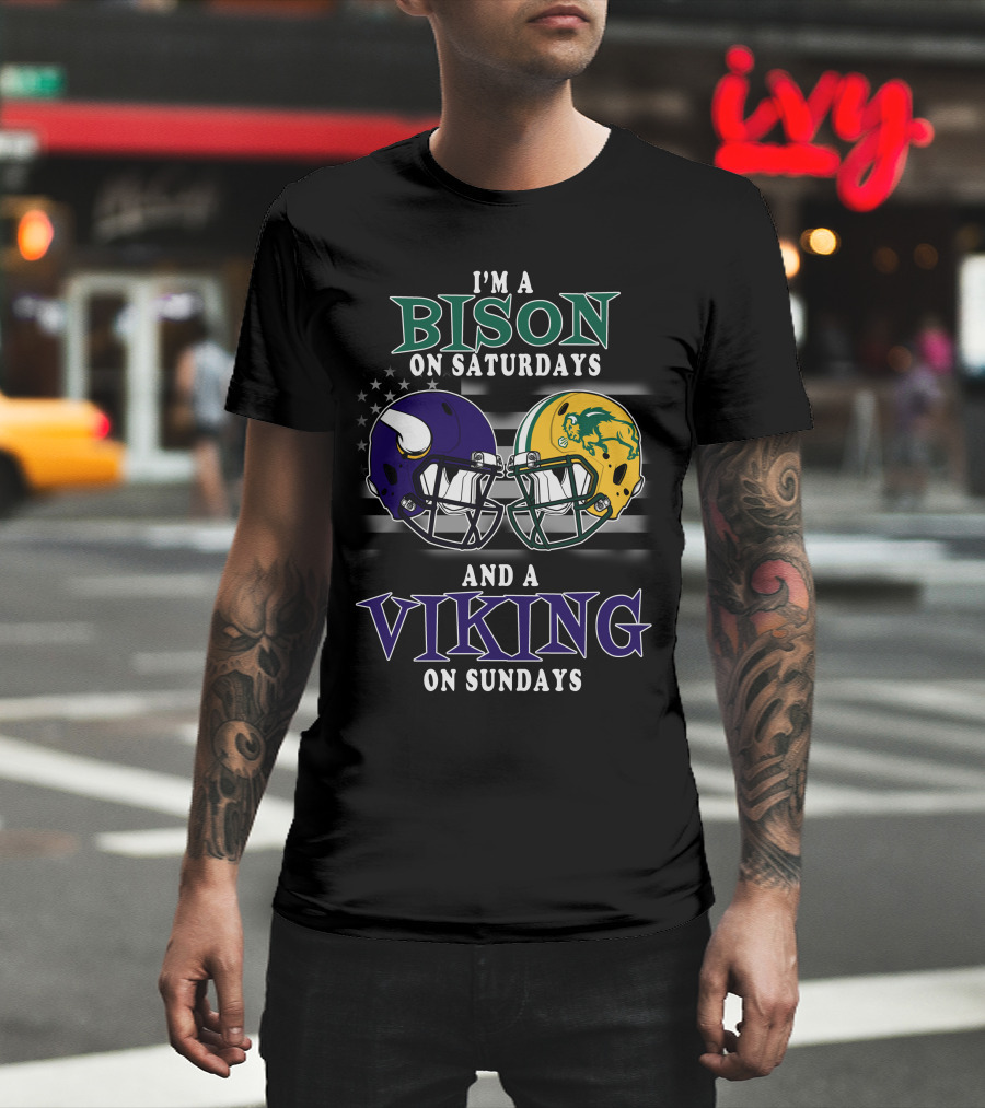 I'm A Bison On Saturdays And A Viking On Sundays T-Shirt