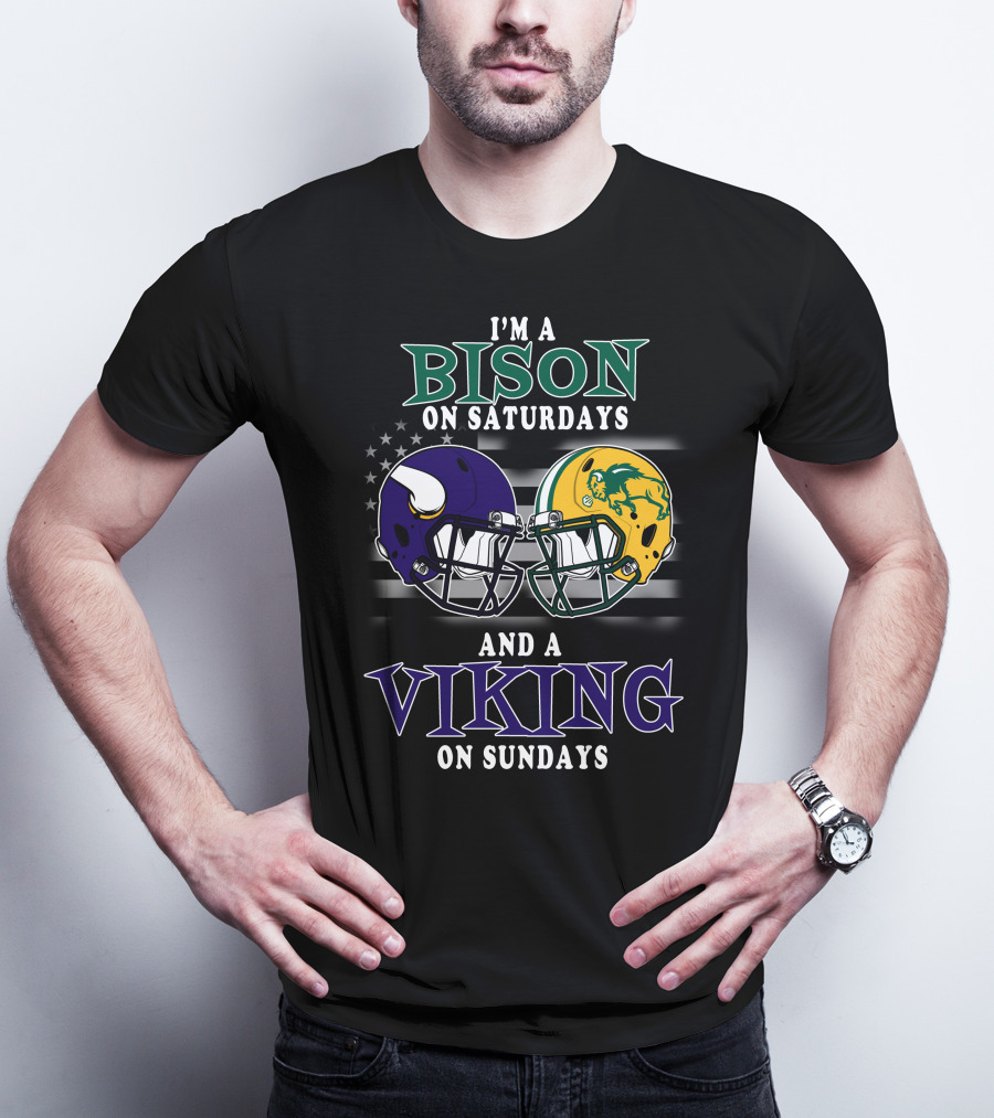 I'm A Bison On Saturdays And A Viking On Sundays T-Shirt