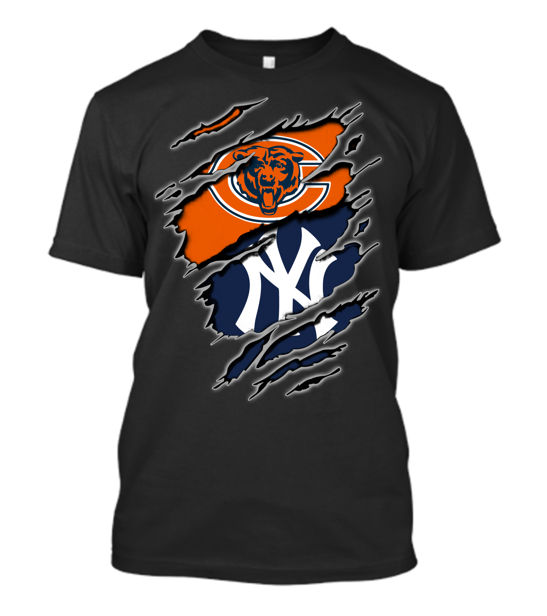 Chicago Bears New York Yankees Crossover T-Shirt