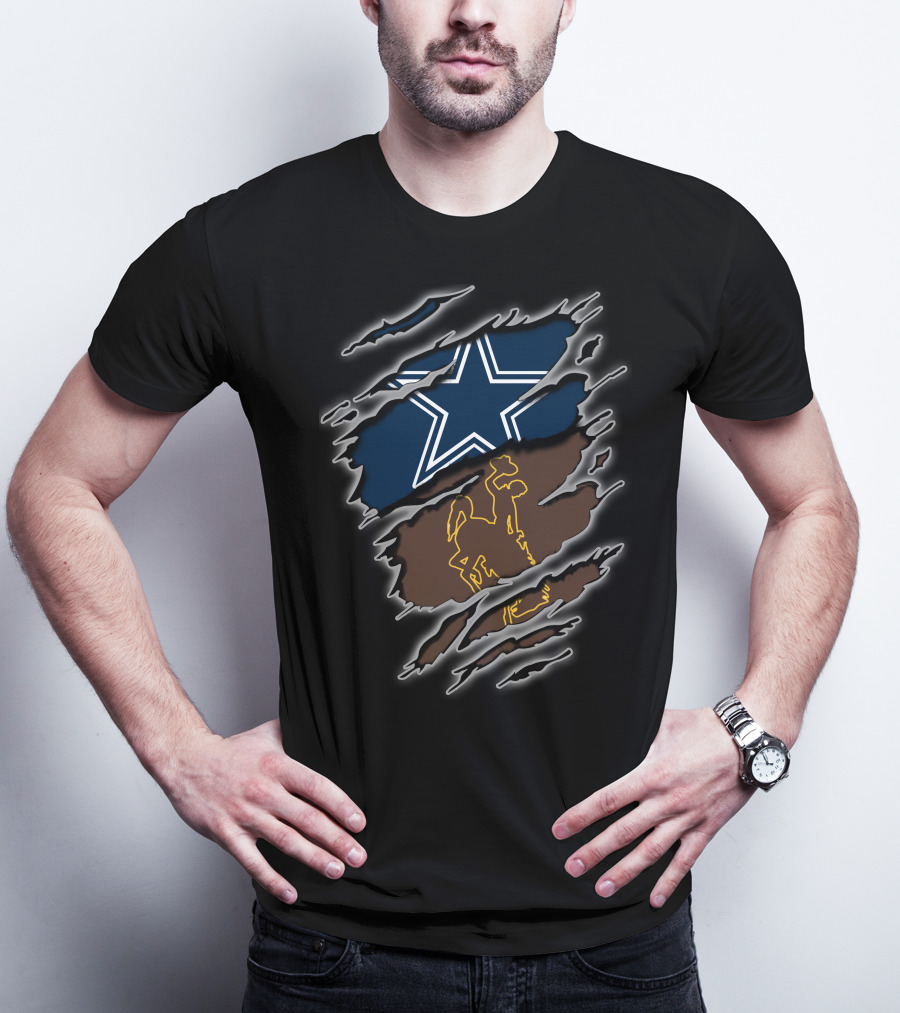 Dallas Cowboys Wyoming Bucking Horse Logo Star T-Shirt