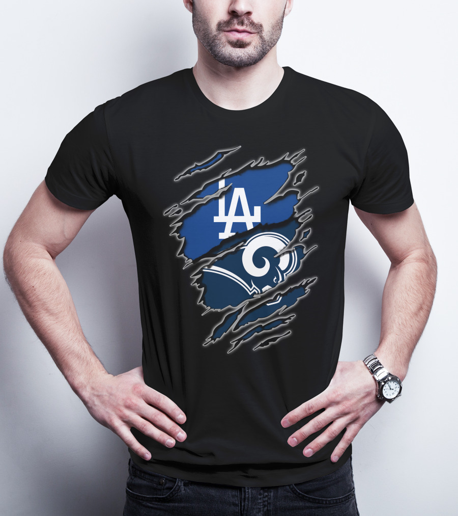LA Dodgers Rams Logo Mashup T-Shirt