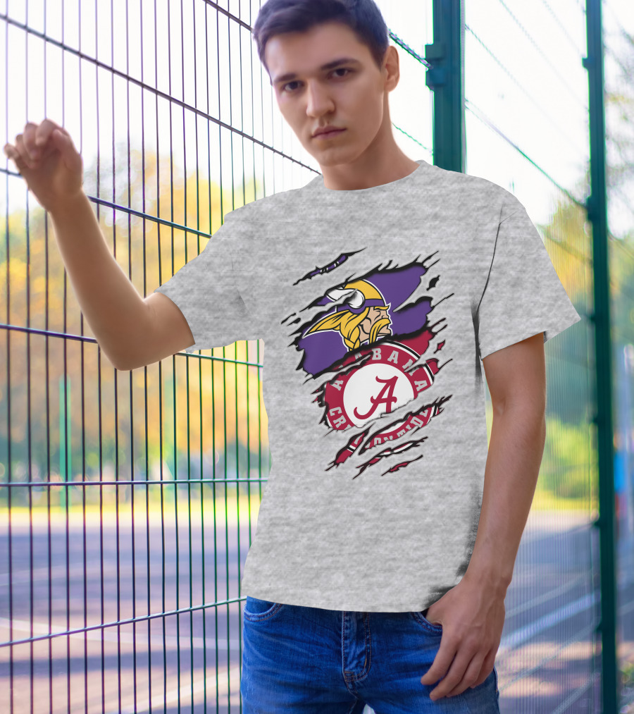 Alabama Crimson Tide Minnesota Vikings Crossover T-Shirt