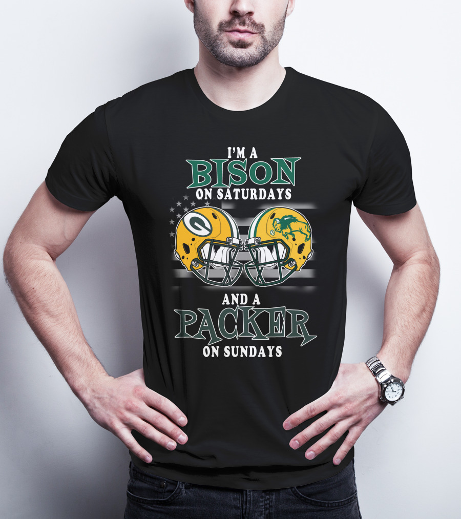 I'm A Bison On Saturdays And A Packer On Sundays T-Shirt