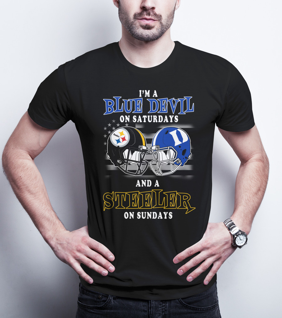 I'm A Blue Devil On Saturdays And A Steeler On Sundays T-Shirt