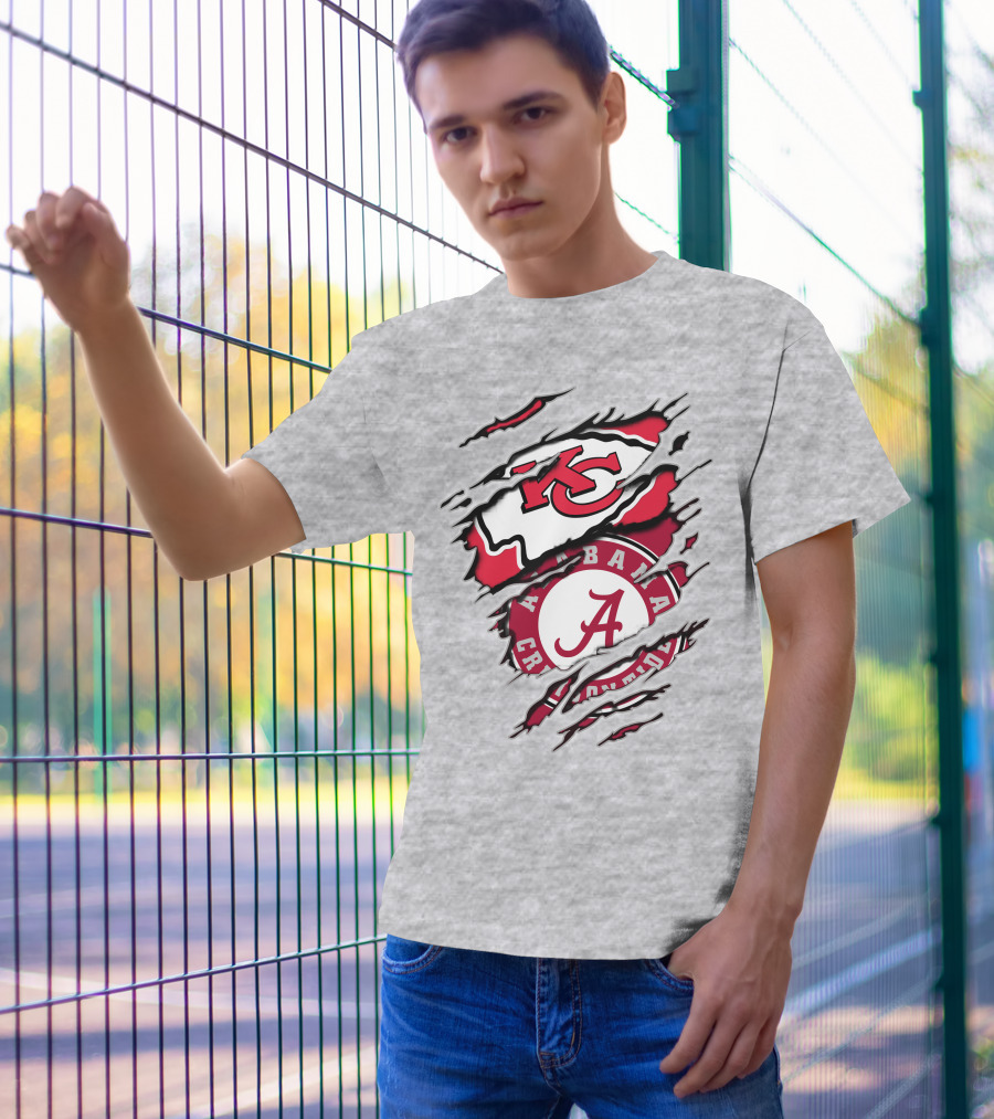 Alabama Crimson Tide Kansas City Chiefs Fan Crossover T-Shirt