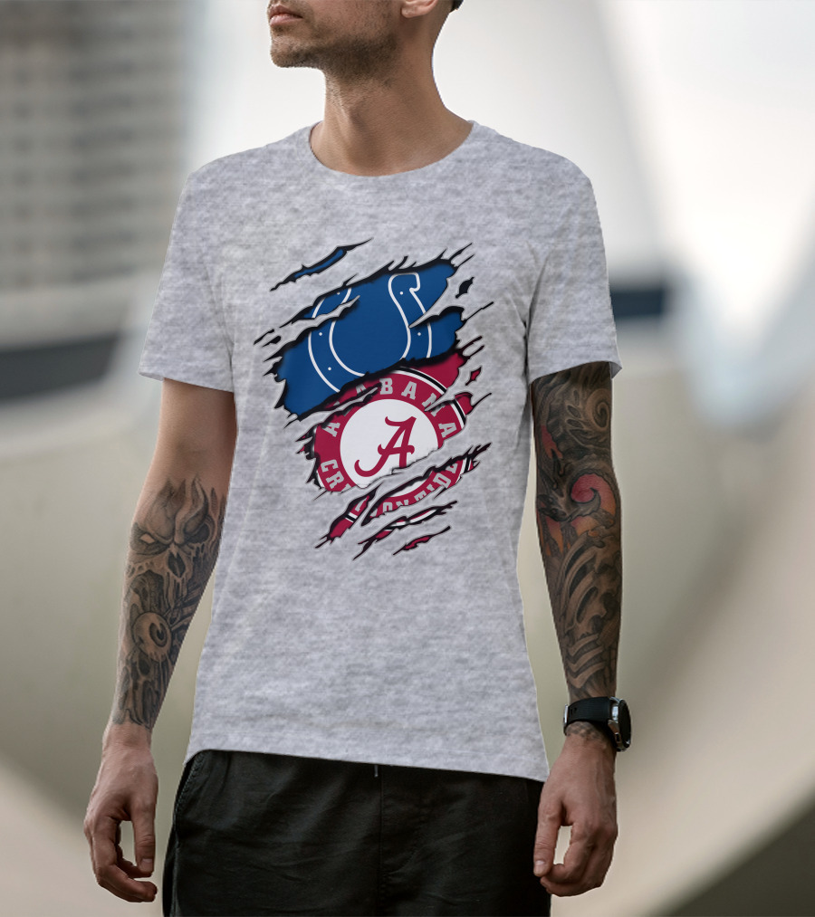 Alabama Crimson Tide Indianapolis Colts Torn T-Shirt
