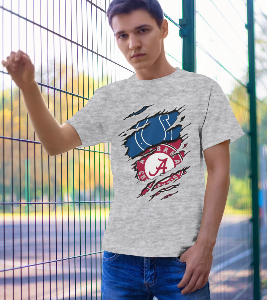 Alabama Crimson Tide Indianapolis Colts Torn T-Shirt