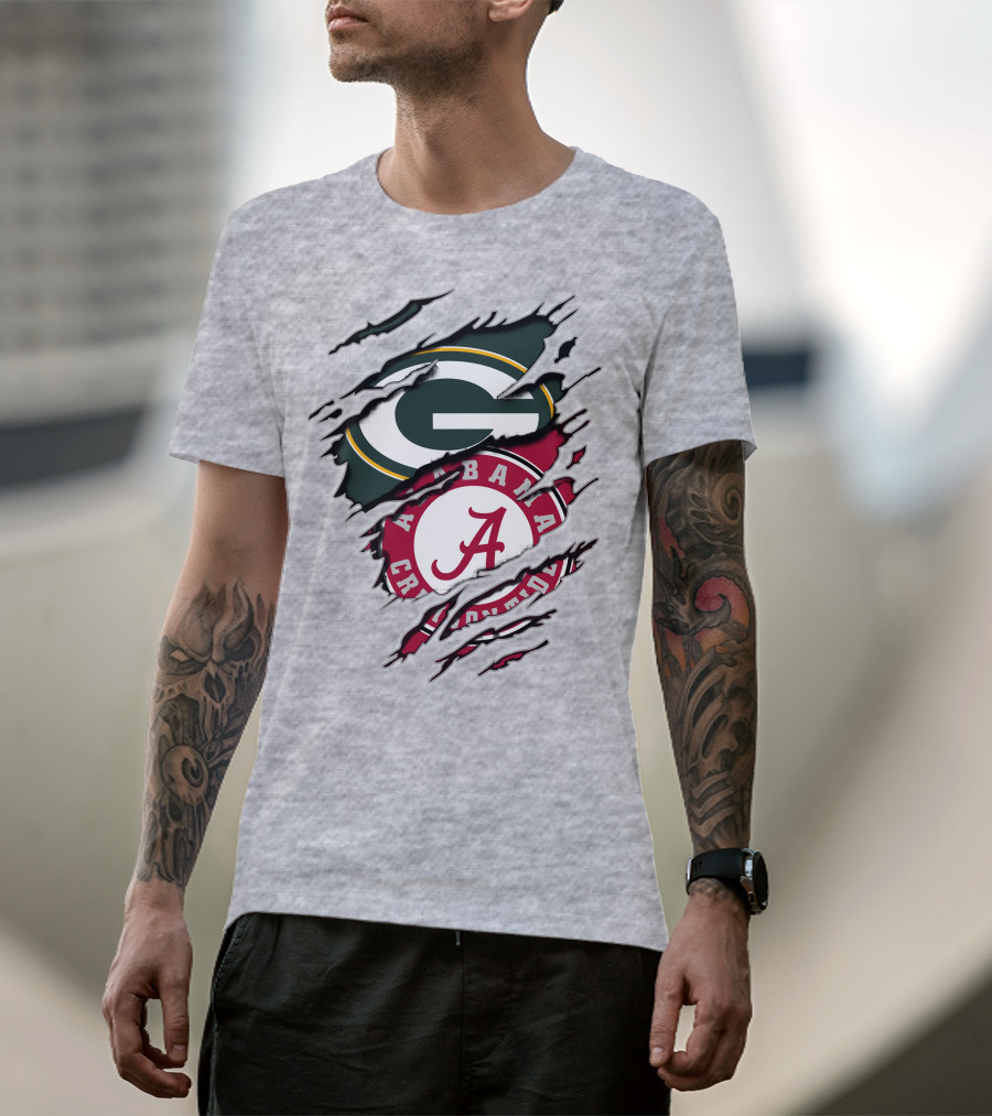 Green Bay Packers Alabama Crimson Tide Fan Combo T-Shirt