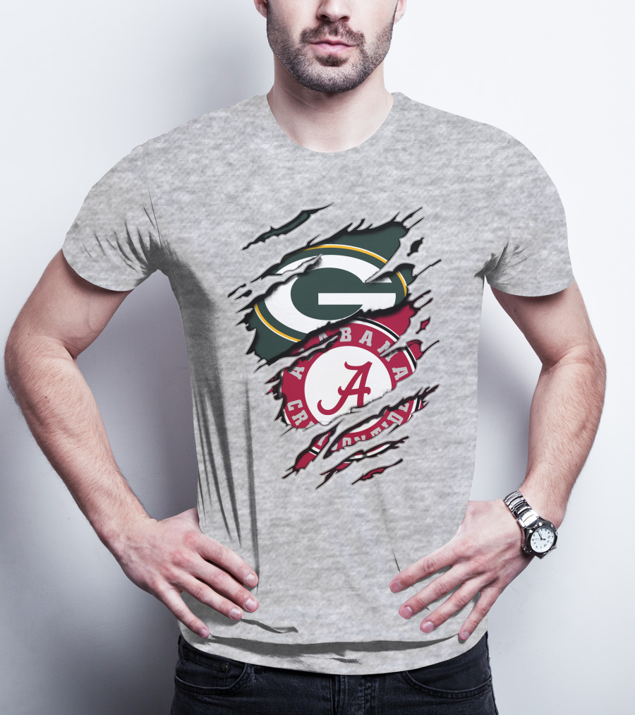 Green Bay Packers Alabama Crimson Tide Fan Combo T-Shirt