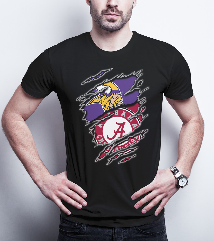 Alabama Crimson Tide Vikings Crossover T-Shirt