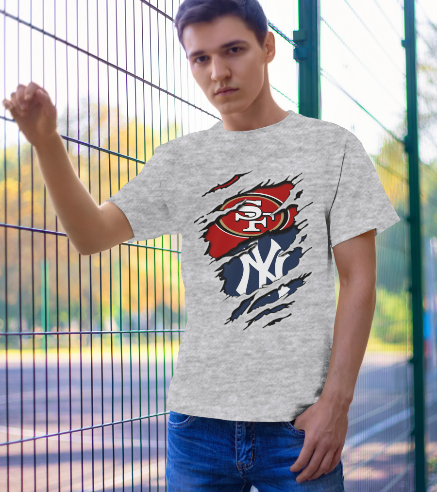 49ERS SF Yankees NY Logo Mashup T-Shirt
