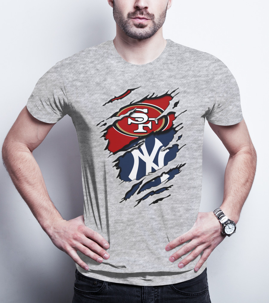 49ERS SF Yankees NY Logo Mashup T-Shirt