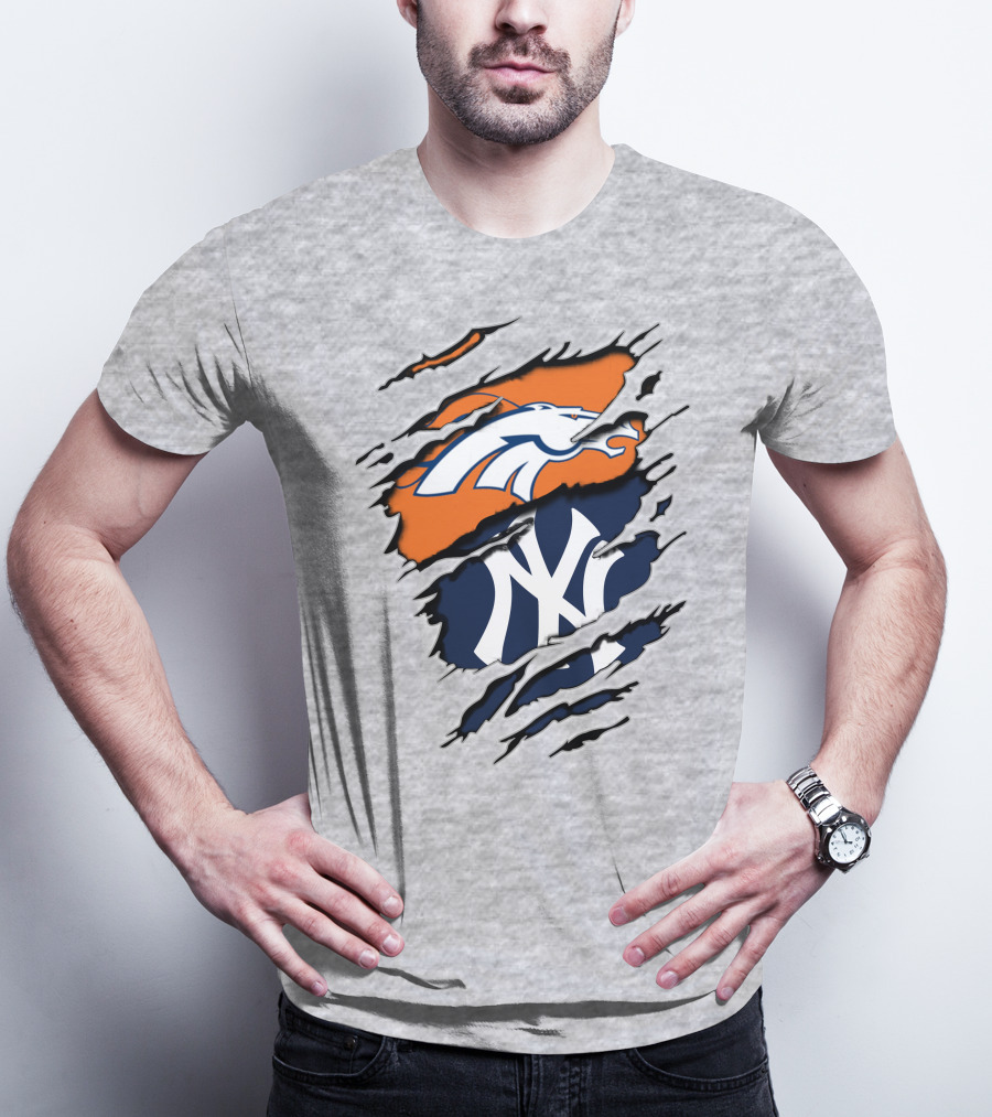 Broncos Yankees Logo Mashup T-Shirt