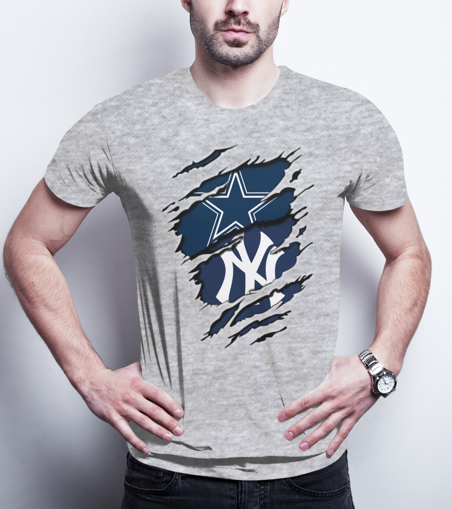 Cowboys Yankees Star And NY Interlocking T-Shirt