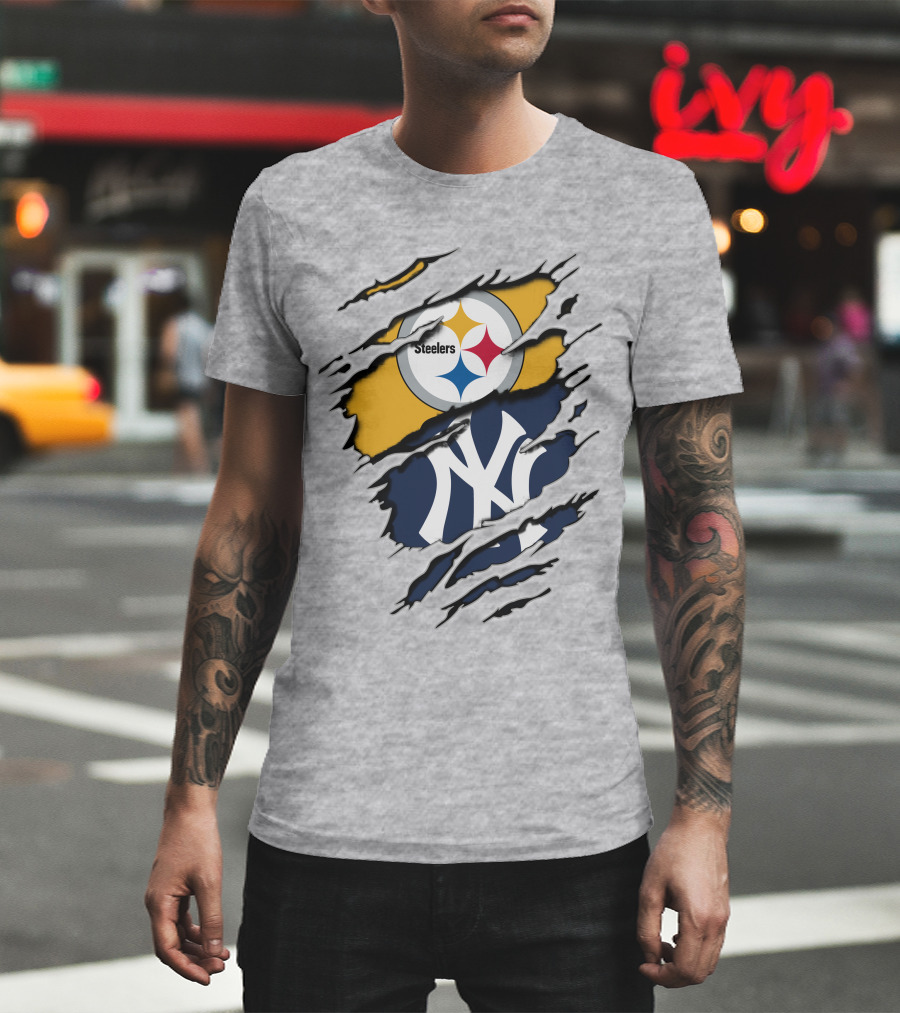 Steelers Yankees Dual Logo Fusion T-Shirt