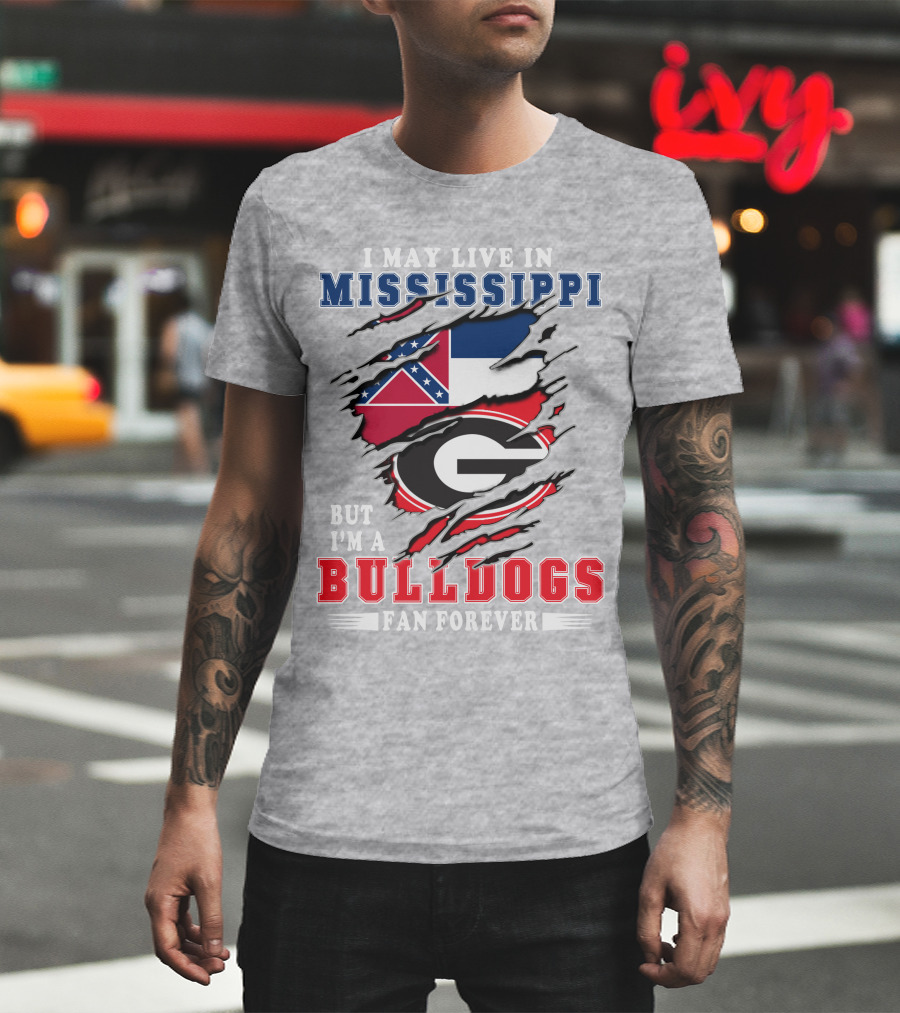 Mississippi Bulldogs Fan Forever With State And Team Pride Tear T-Shirt