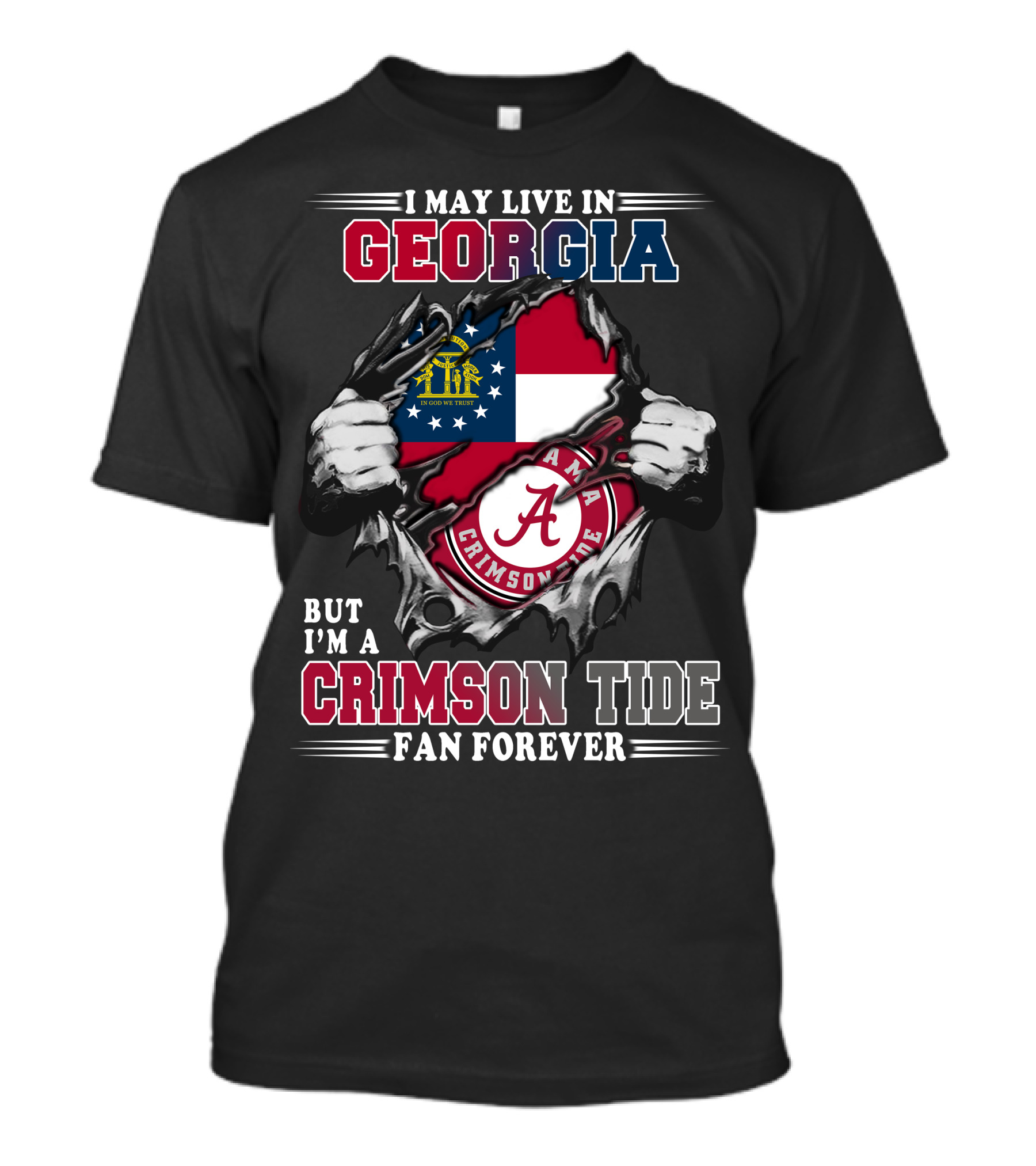 Georgia Alabama Crimson Tide Fan Forever T-Shirt