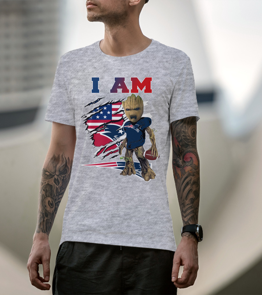 I Am Patriots American Flag Football Character T-Shirt