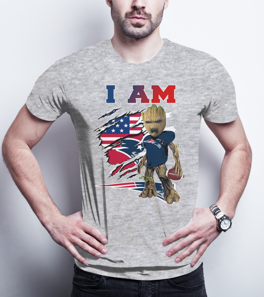 I Am Patriots American Flag Football Character T-Shirt