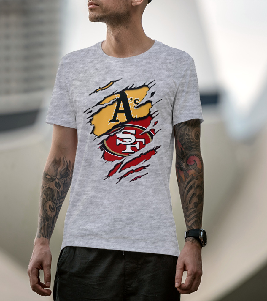 Sf 49ers Oakland Athletics Team Logos T-Shirt