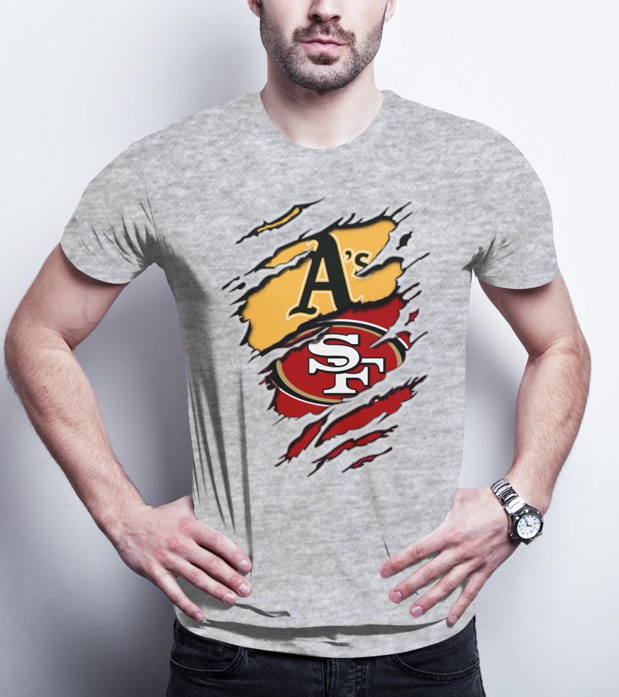 Sf 49ers Oakland Athletics Team Logos T-Shirt