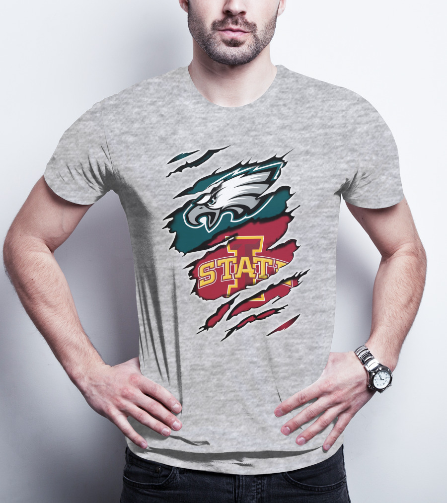 Philadelphia Eagles Iowa State Torn Claw T-Shirt