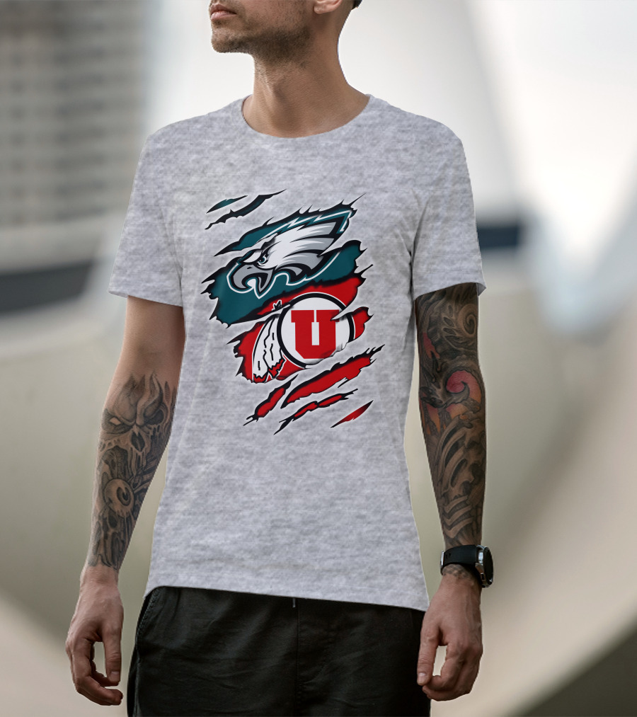 Philadelphia Eagles Utah Utes Claw Marks T-Shirt