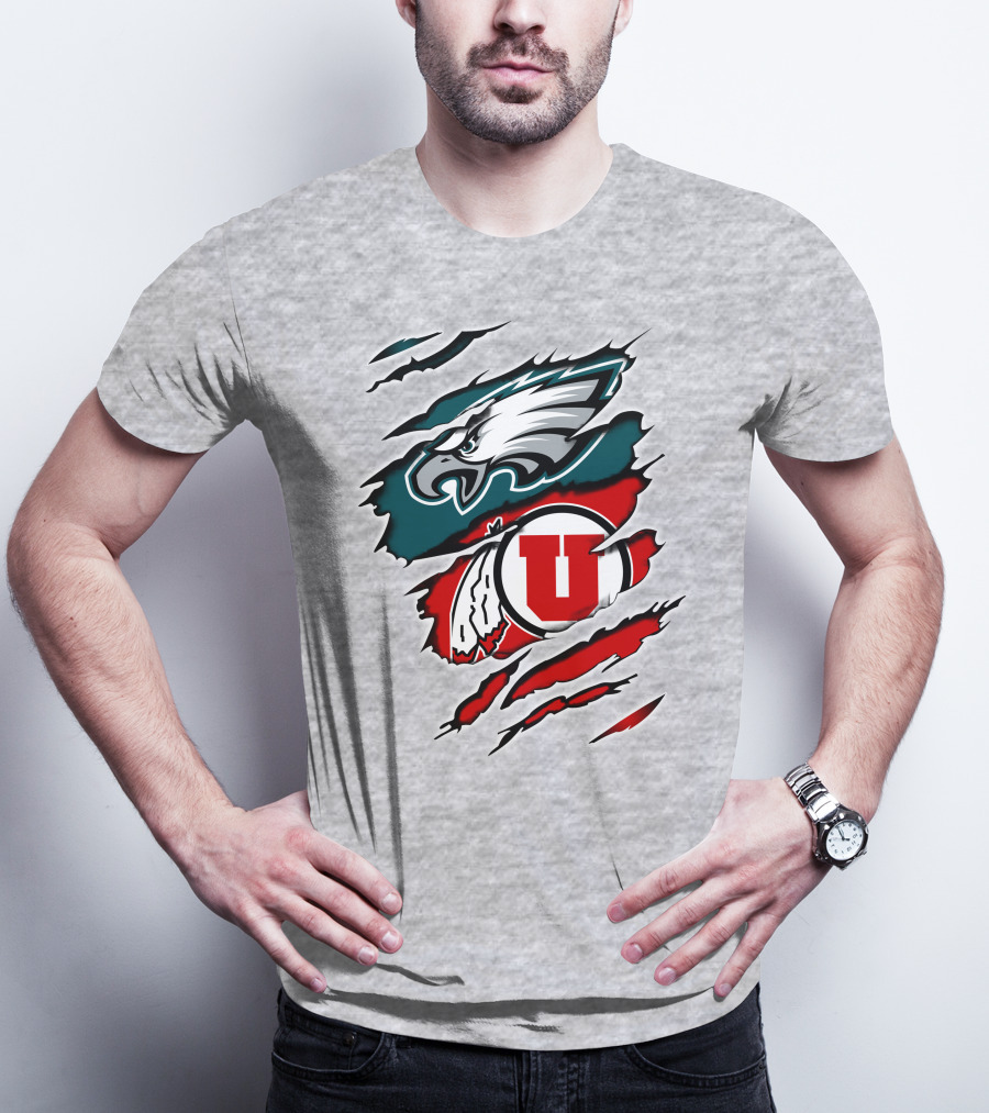 Philadelphia Eagles Utah Utes Claw Marks T-Shirt