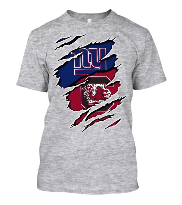 New York Giants South Carolina Gamecocks Rip Claw Marks Sports Crossover T-Shirt