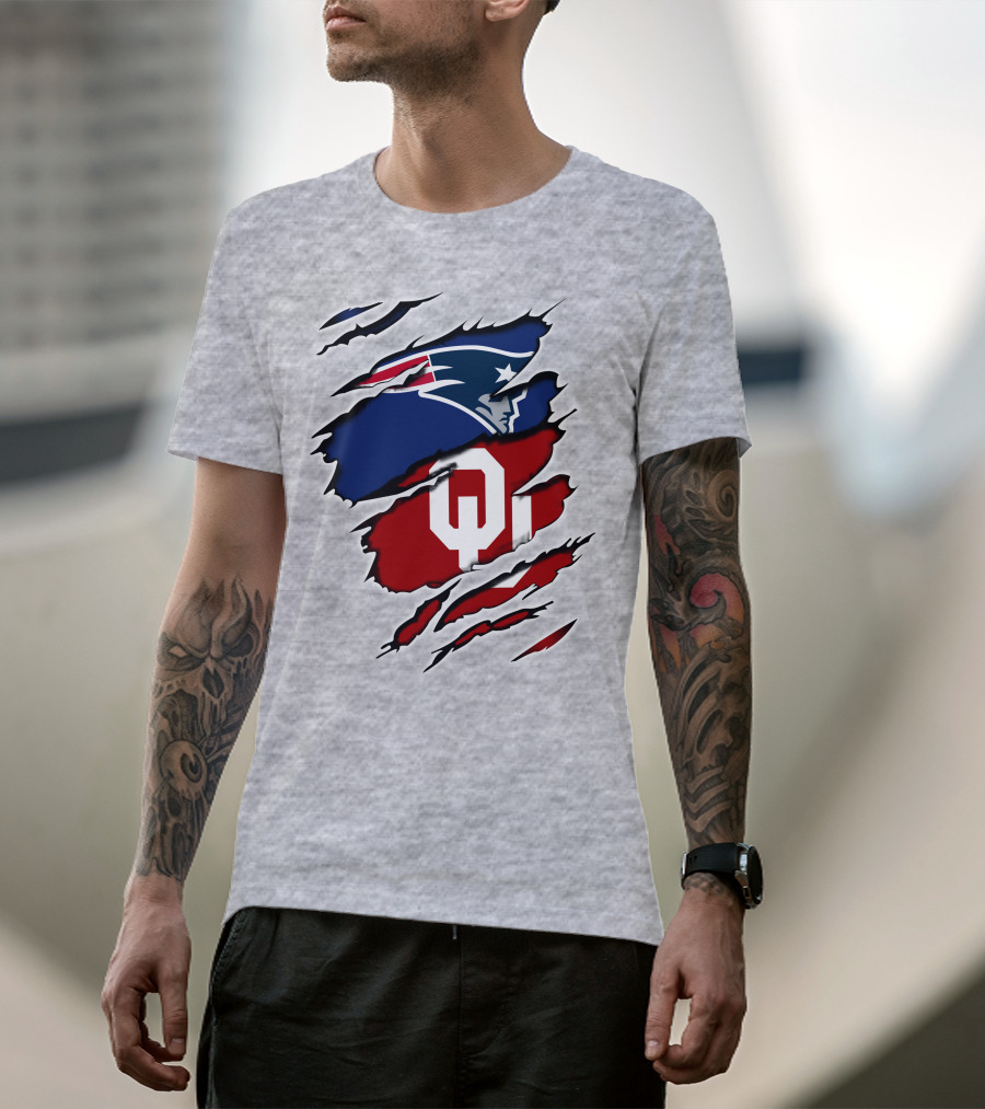 Patriots Sooners OU Logo Under Patriots Emblem T-Shirt
