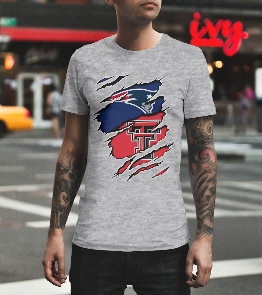 Patriots Texas Tech Dual Logo Fusion T-Shirt