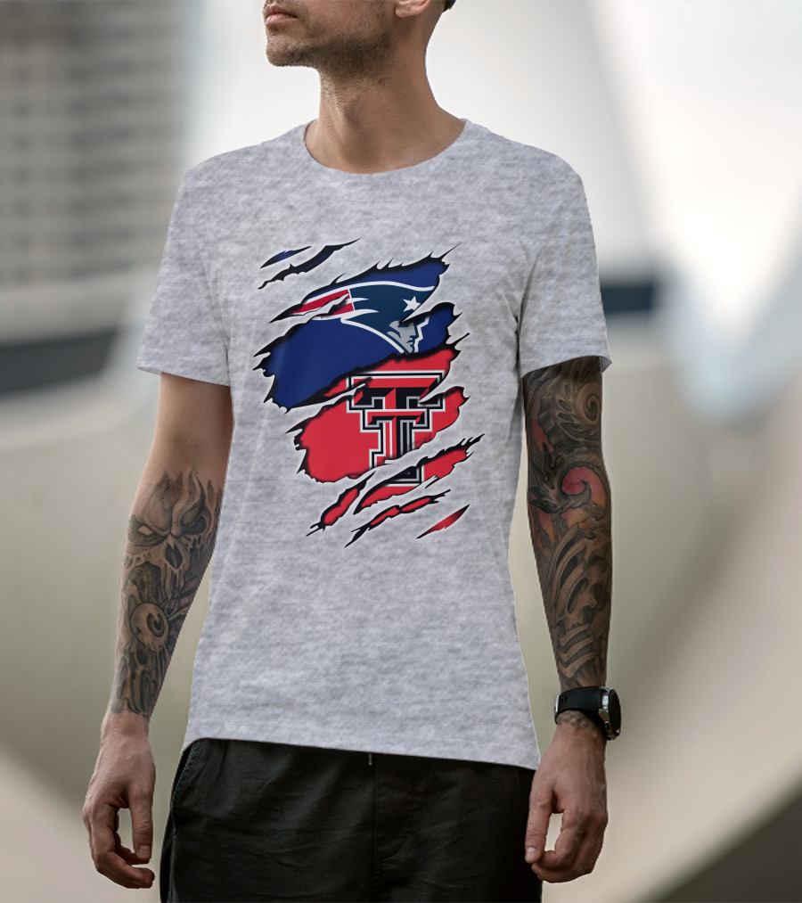 Patriots Texas Tech Dual Logo Fusion T-Shirt