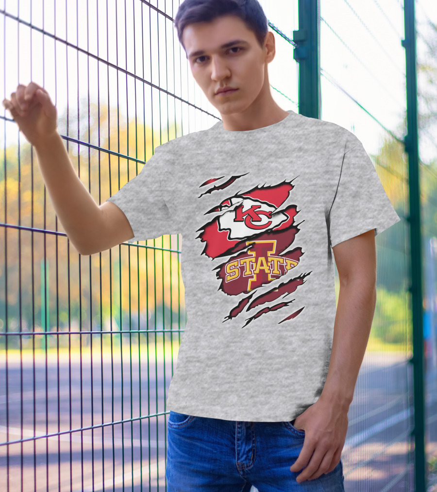 Kansas City Chiefs Iowa State Torn T-Shirt