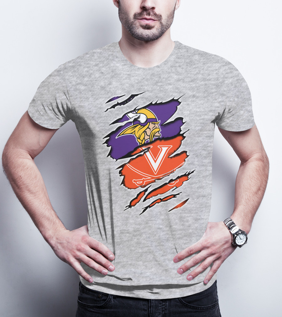 Minnesota Vikings Virginia Cavaliers Crossover T-Shirt