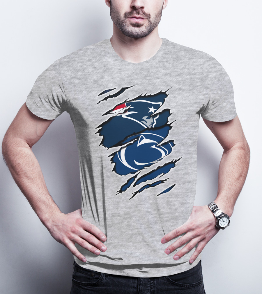 New England Patriots Penn State Nittany Lions Crossover Fan T-Shirt