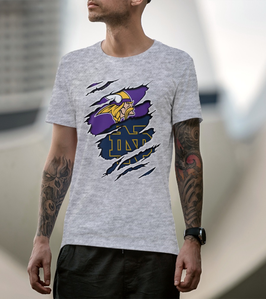 Minnesota Vikings Notre Dame Fighting Irish Collaboration T-Shirt