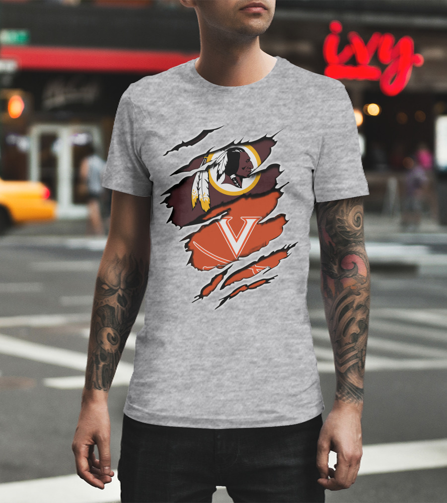 Redskins Virginia Cavaliers Logo Mashup T-Shirt