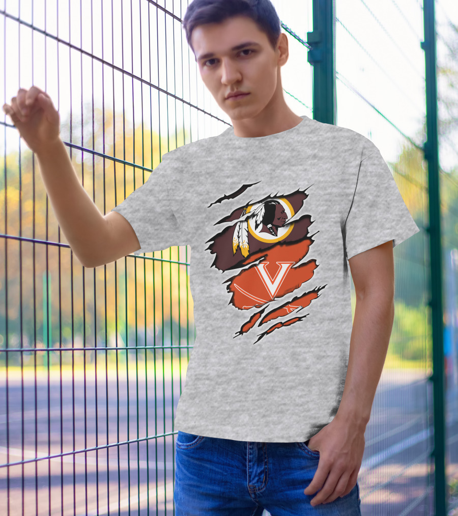 Redskins Virginia Cavaliers Logo Mashup T-Shirt