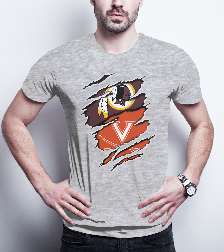 Redskins Virginia Cavaliers Logo Mashup T-Shirt
