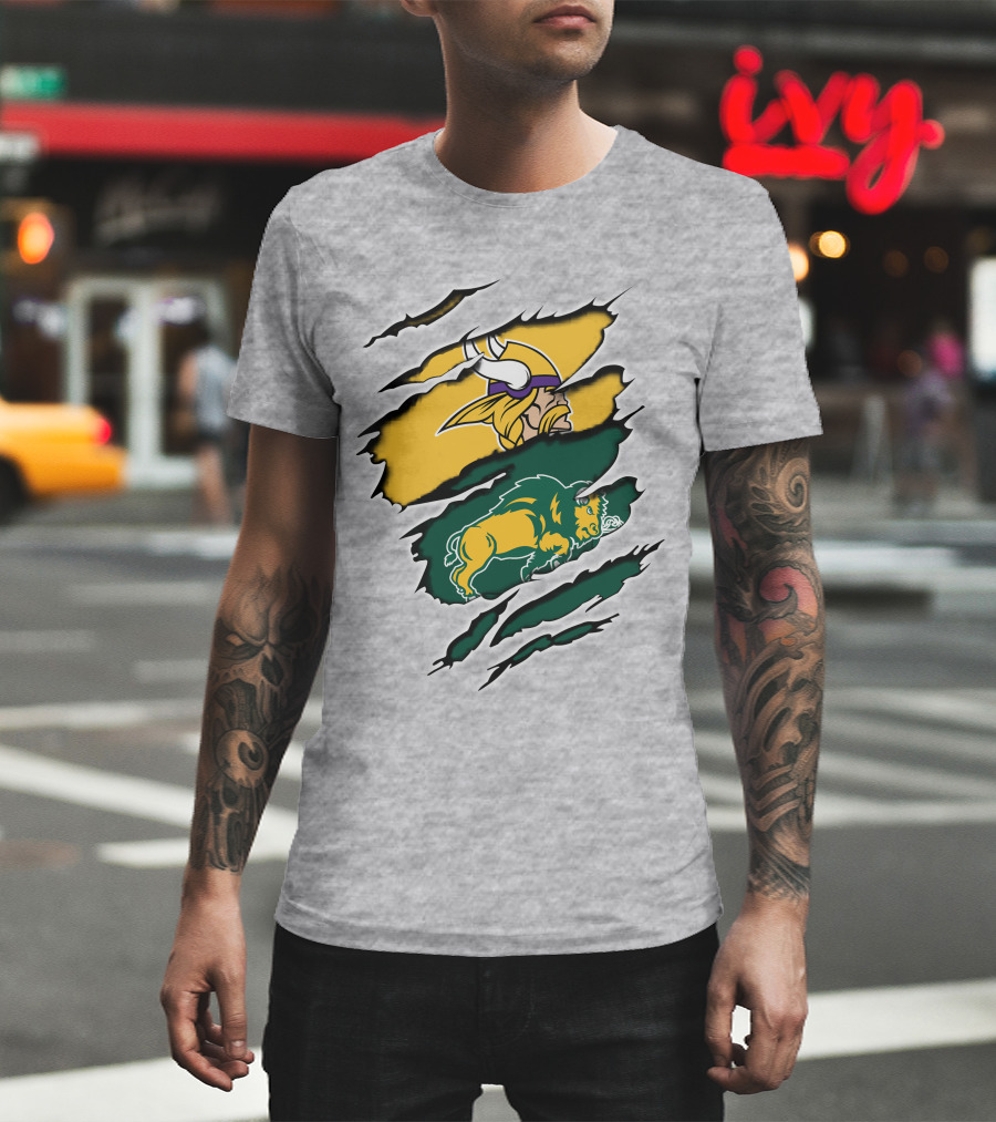 Minnesota Vikings North Dakota State Bison Claw Marks T-Shirt